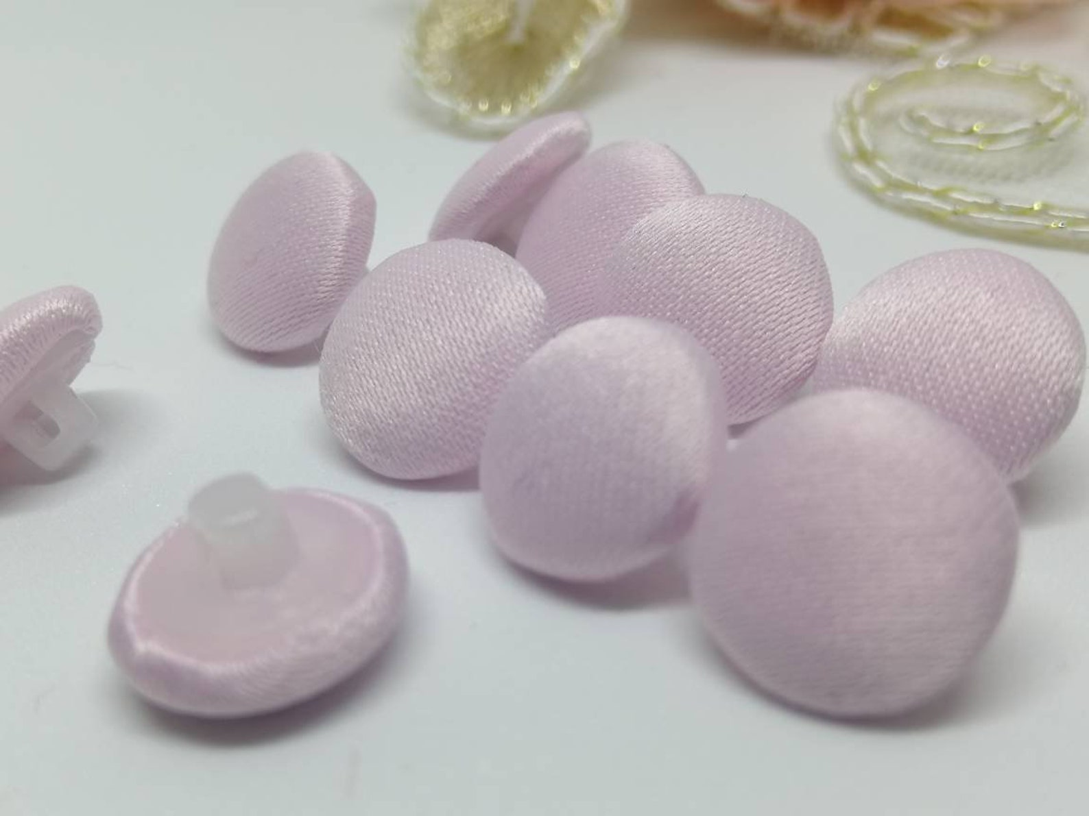Pale Pink Satin Buttons , Pink Button up Dress, Satin Button, Buttons ...