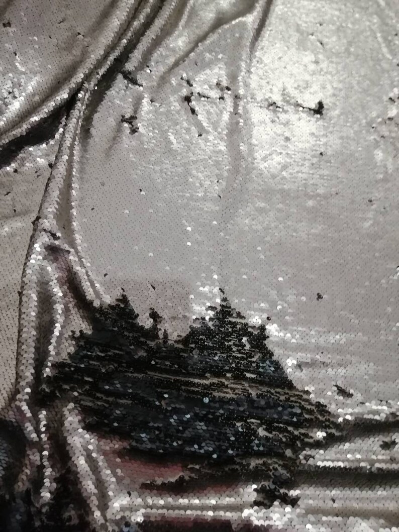 Shinny Black-silver Mermaid Fish Scales 2 Way Flip Flop Sequins Matte ...