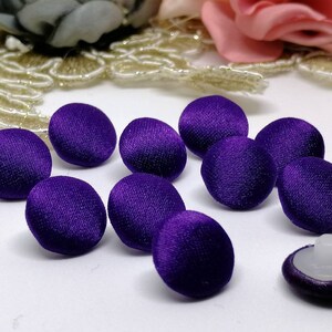 Purple Satin Fabric Buttons Bridal Purple Fabric Covered Buttons, Plum ...