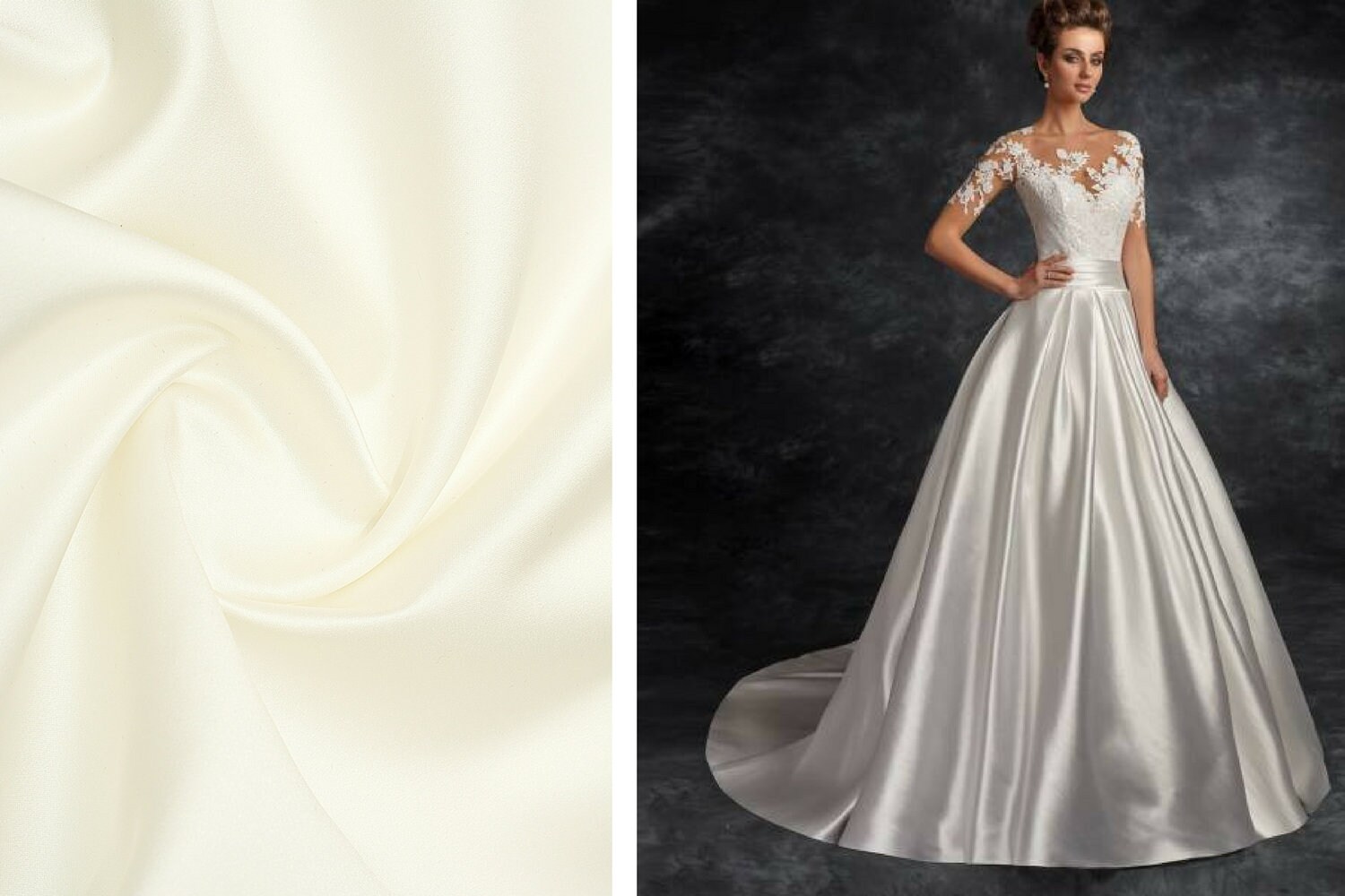 1 meters White polyester satin fabric Width 3 meters Poly | Etsy