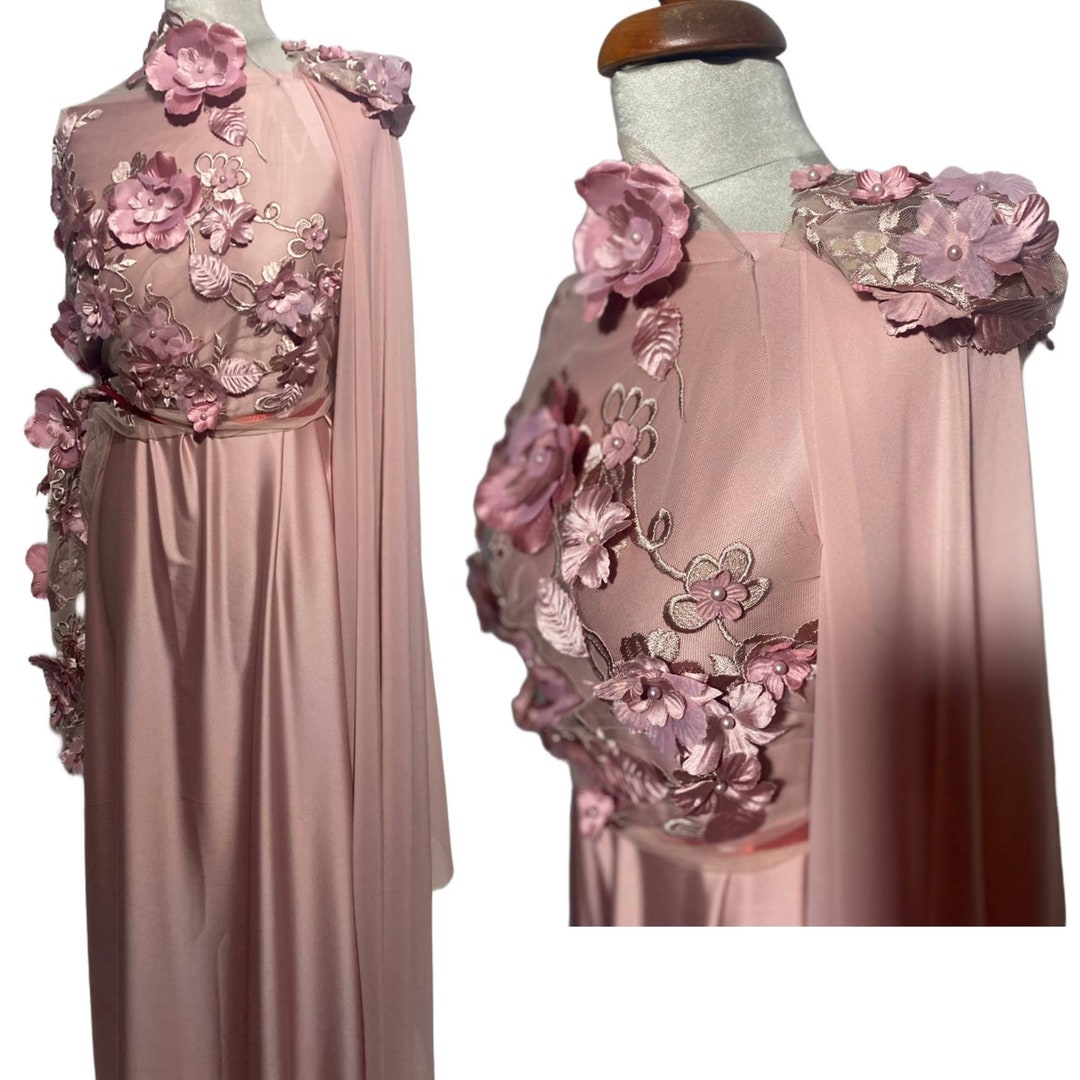 3d Pale Pink Rose Lace Fabric Wedding Lace Fabric Bridal Lace Floral ...