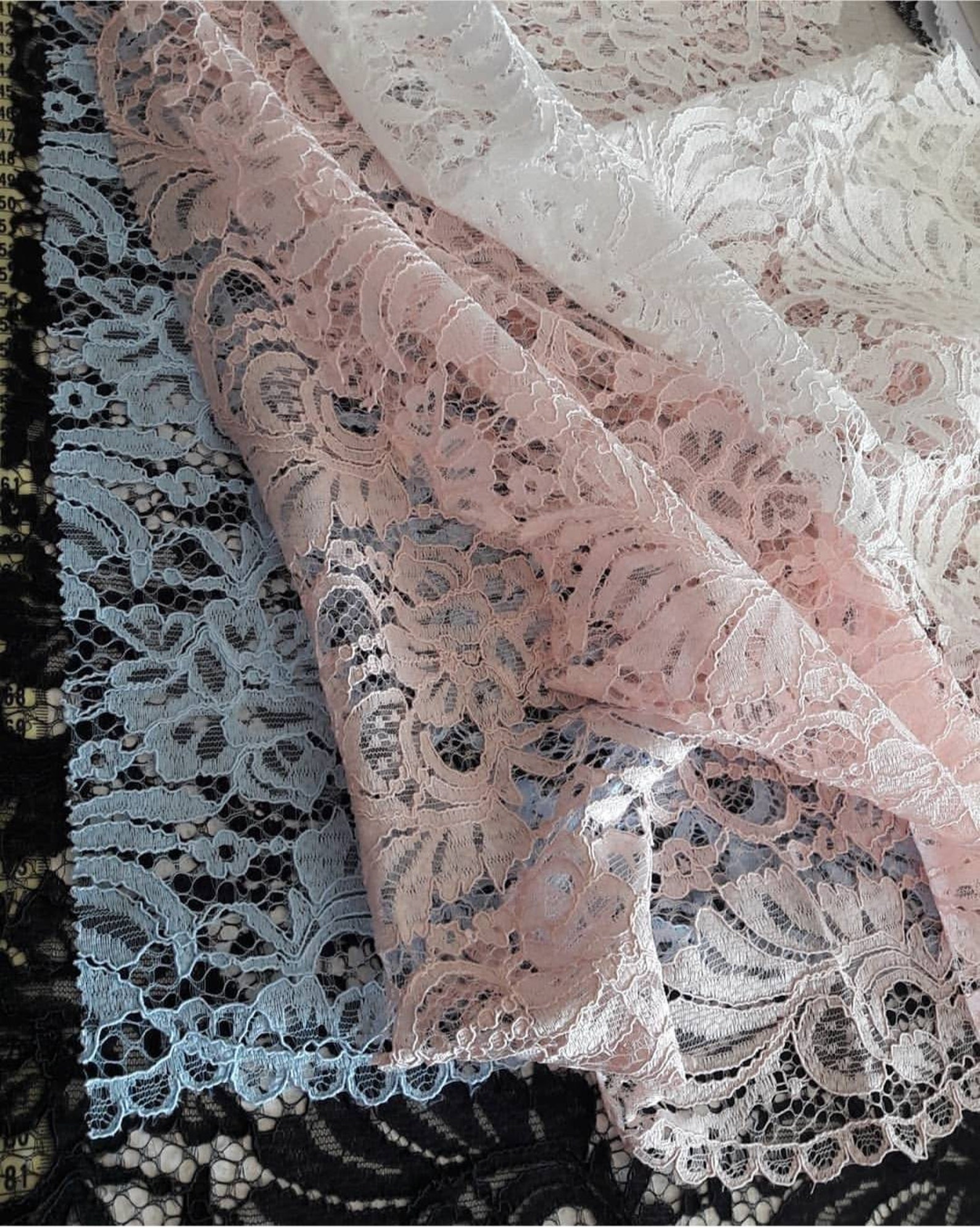 5 Colors Bridal Lace Fabric by the Yard Wedding Lace French Lace Fabric ...