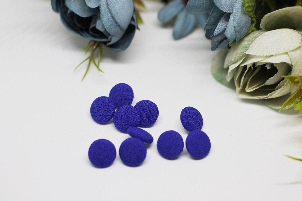 Blue Chiffon Buttons , Sewing Buttons, Royal Blue Sew Buttons, Dress ...