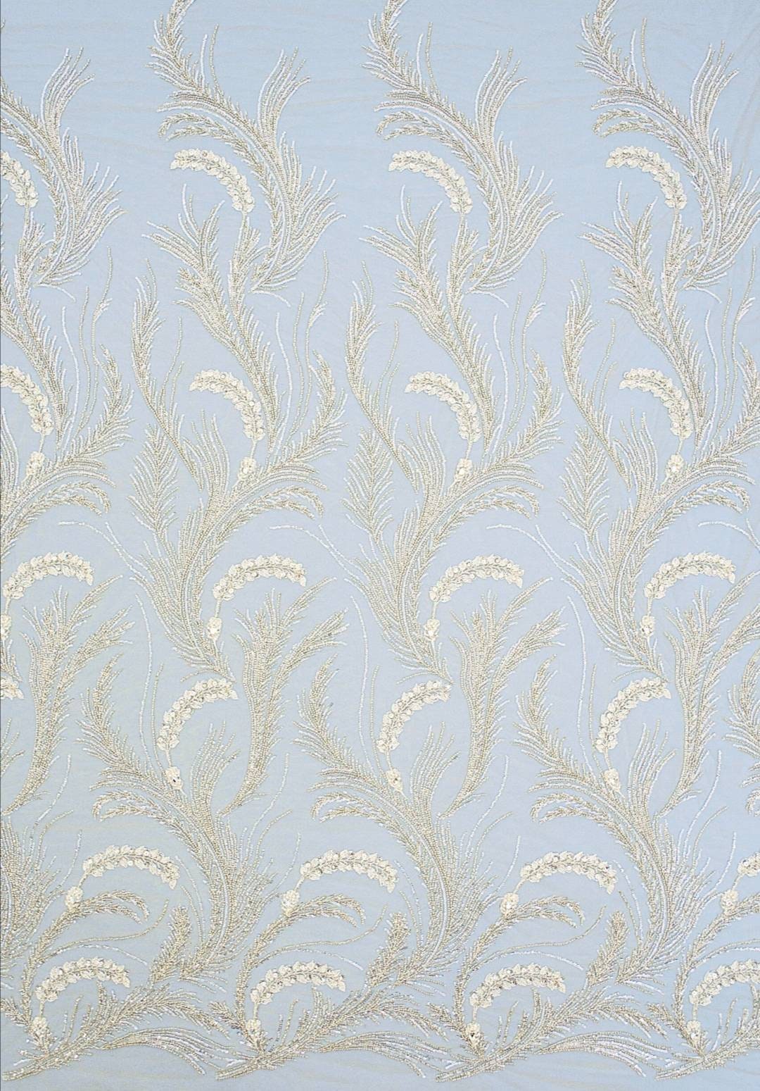 3d Ivory Embroidered Lace Fabric Embroidery Small Beads - Etsy