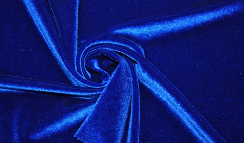 Royal blue Stretch Velvet Fabric 59'' Wide by the 1 | Etsy