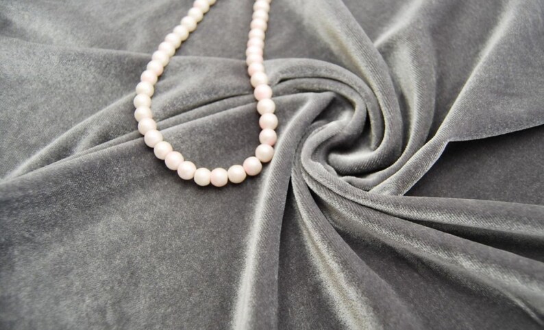 Gray Stretch Velvet Fabric 59'' Wide by the 1 Meters | Etsy