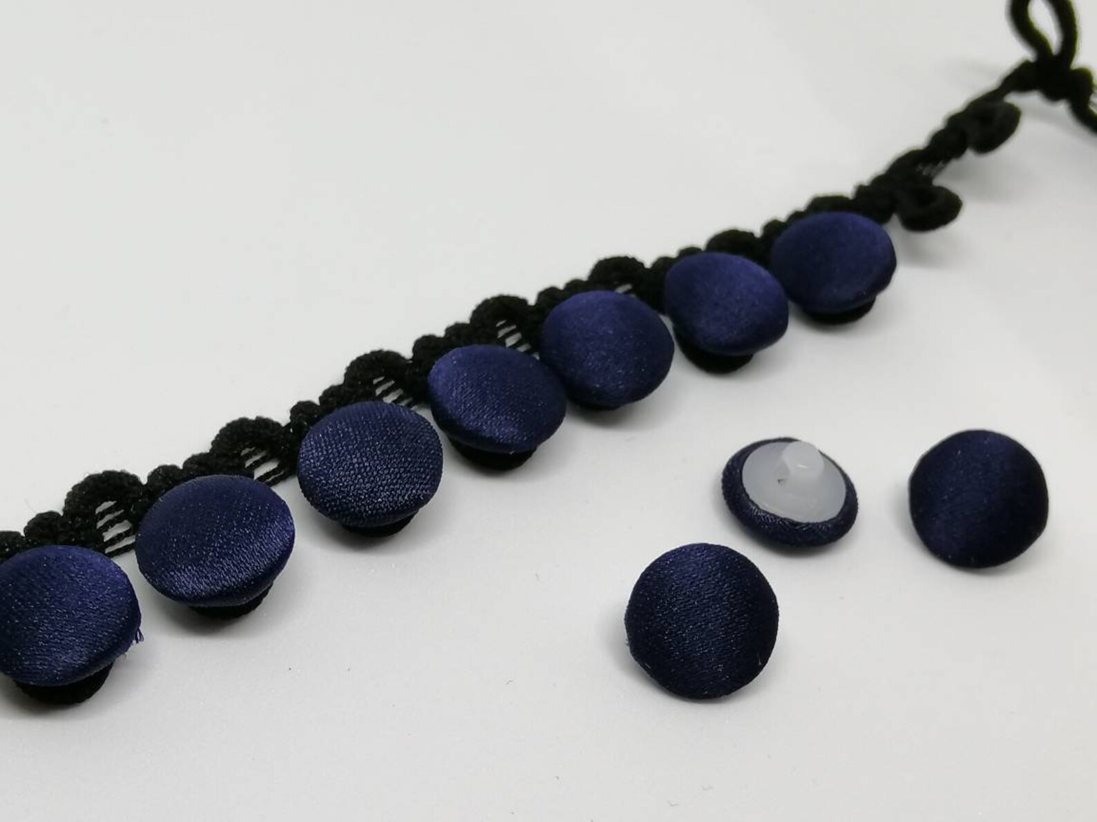 Navy Blue Wedding Buttons Navy Blue Satin Buttons Fabric - Etsy