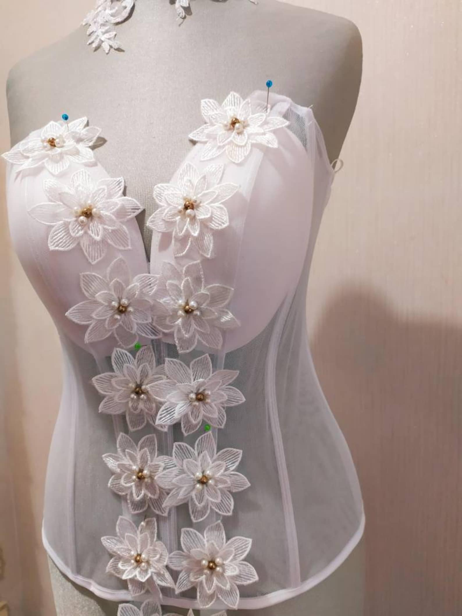 Tulle Separate transparent corset base for wedding dress | Etsy