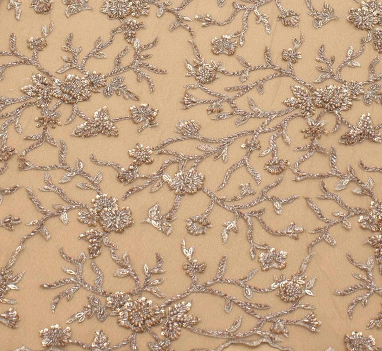 Beige Embroidery Lace Fabric Beige 3d Fabric Lace Green Bridal - Etsy