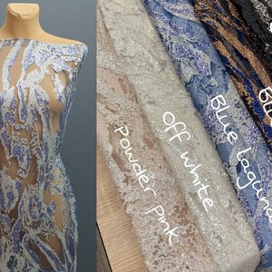 New Glitter Fabric Lace 5 Colors Glitter Sparkle Lace Fabric for ...