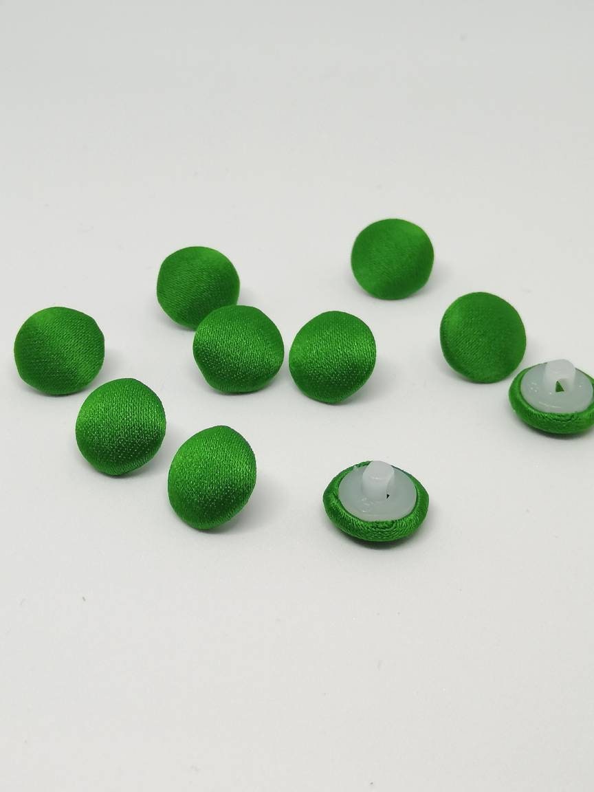Small Green Satin Buttons, Green Buttons, Green Satin Buttons for Dress ...