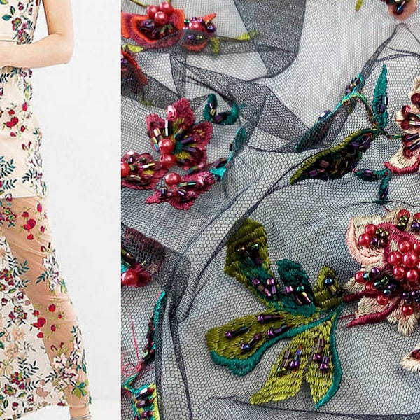 Embroidered Tulle - Etsy