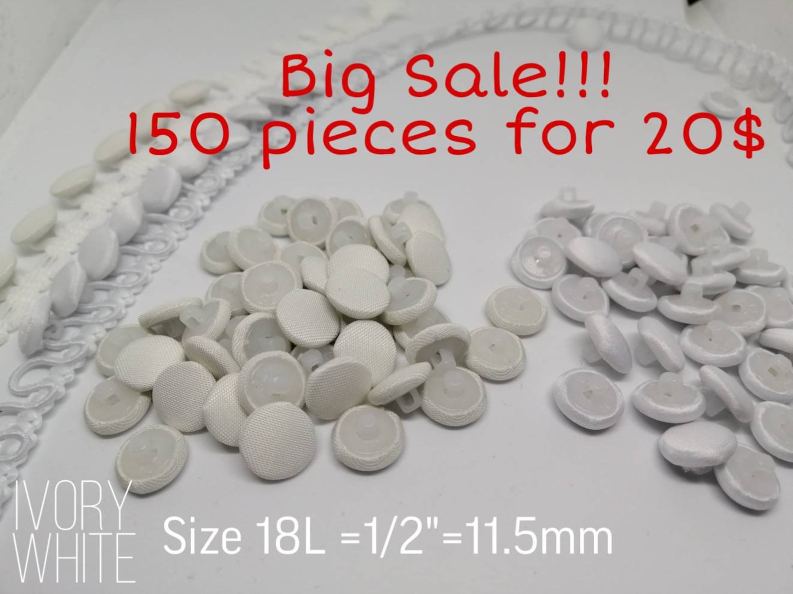 150pc Bridal Buttons 7/16 12mmwhite Wedding Buttons - Etsy