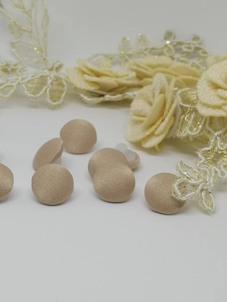 Wedding Satin Buttons Beige Buttons Bridal Satin Buttons for | Etsy