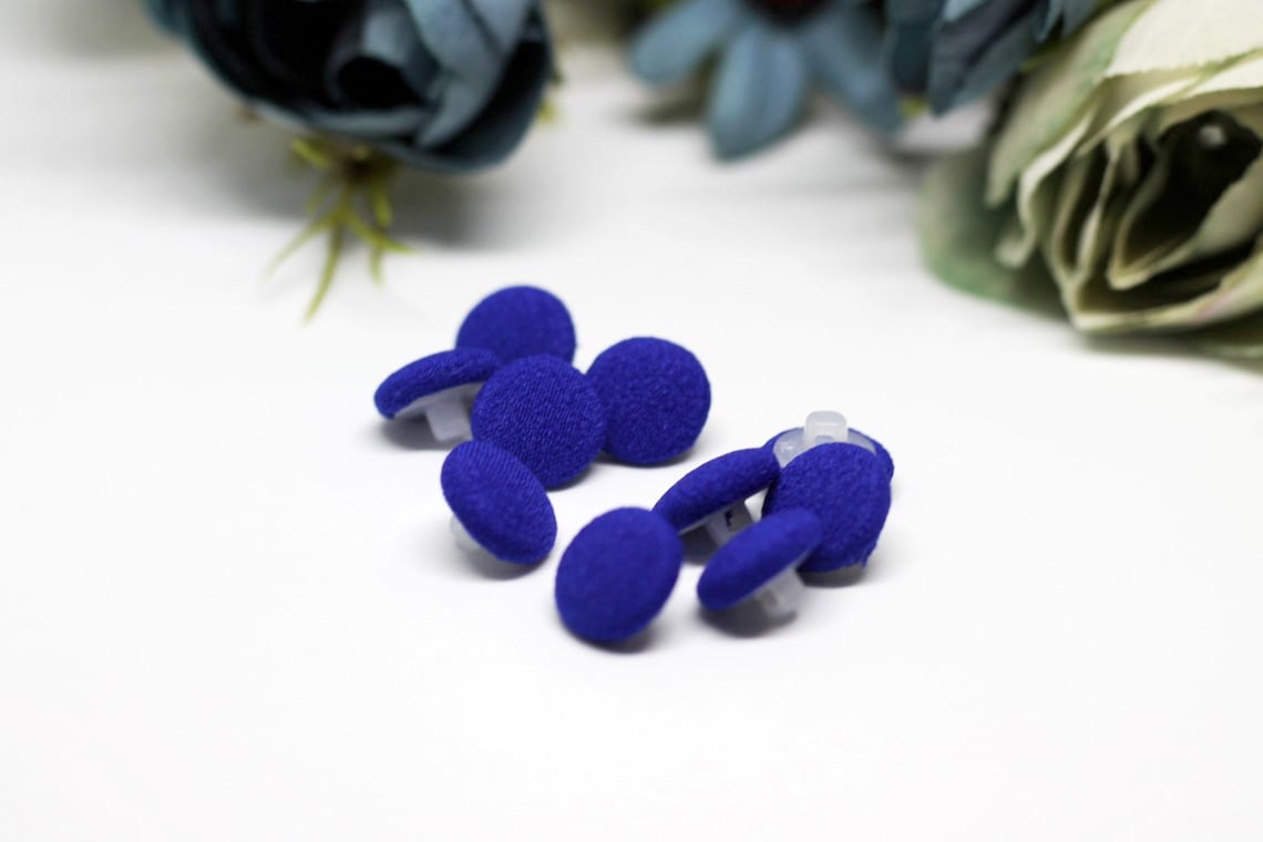 Blue Chiffon Buttons , Sewing Buttons, Royal Blue Sew Buttons, Dress ...