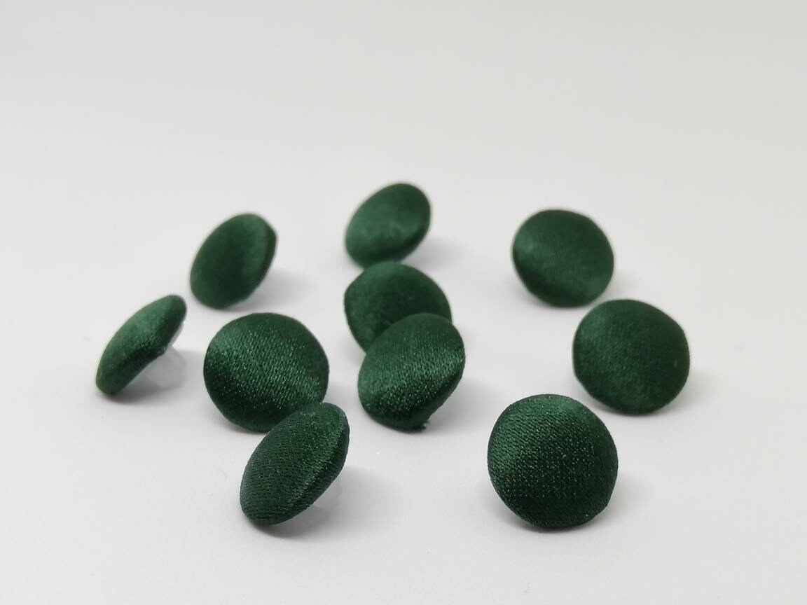 Dark Green satin buttons Green satin buttons dark Green | Etsy