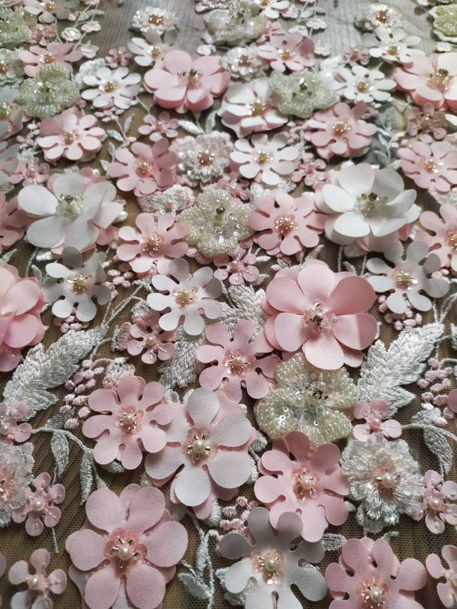 3d Lace Fabric 3d Embroidery Lace Top Quality 3d Flower Lace | Etsy