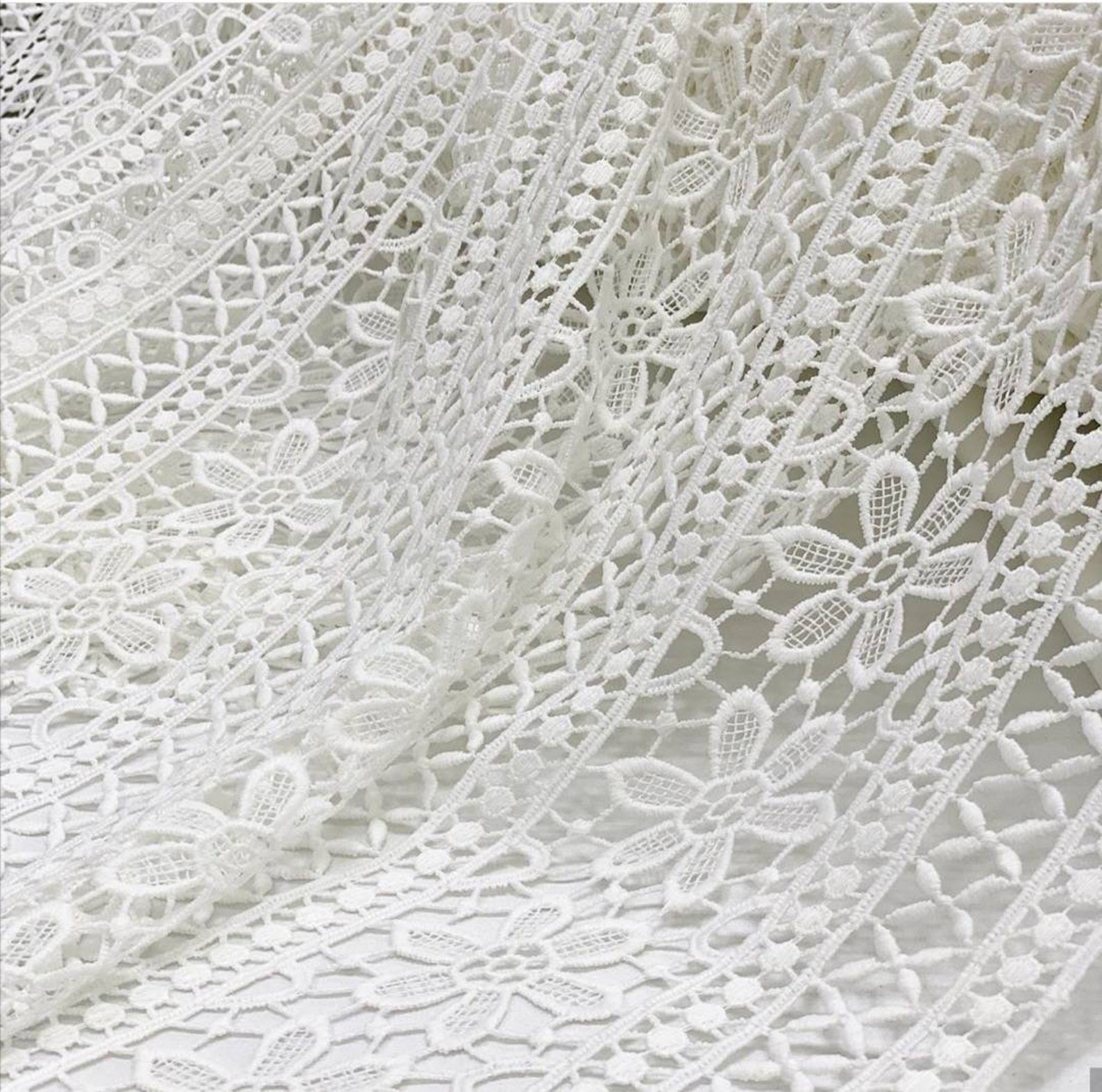 Bohemian Bridal Lace Fabric Floral Wedding Lace Fabric Ivory | Etsy