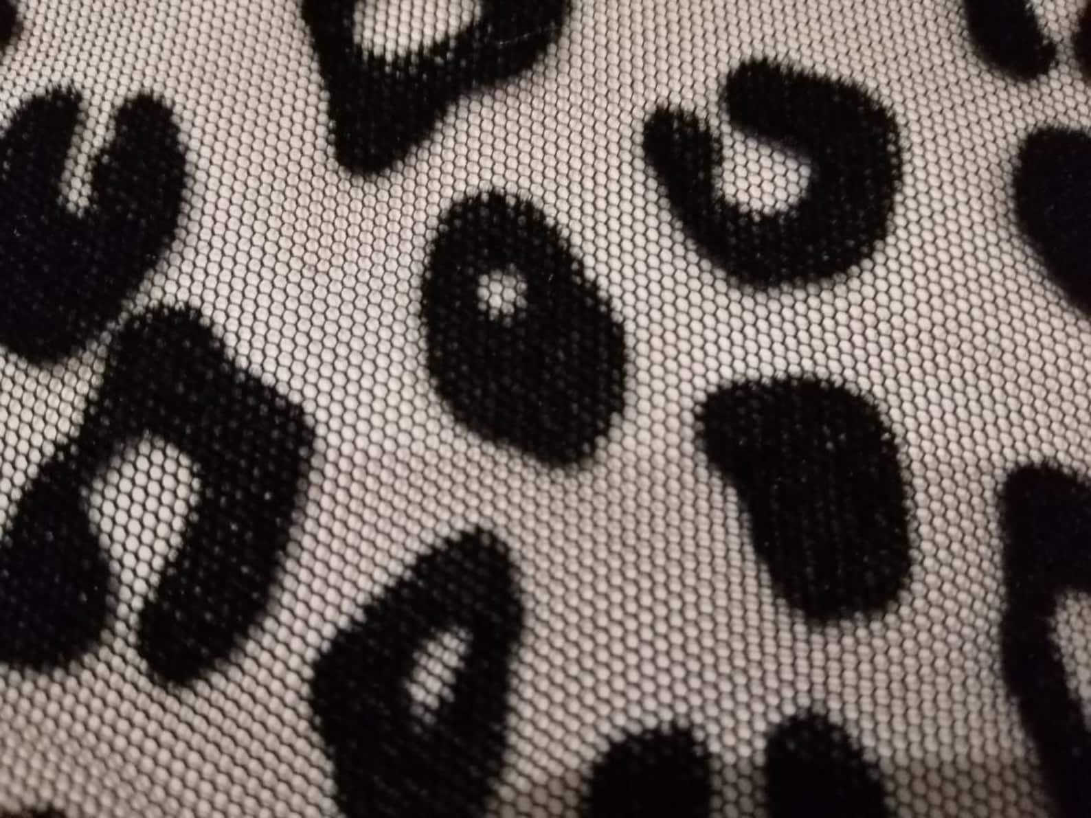 Black Velvet Leopard Mesh Fabric Black Tulle Flock Fabric - Etsy