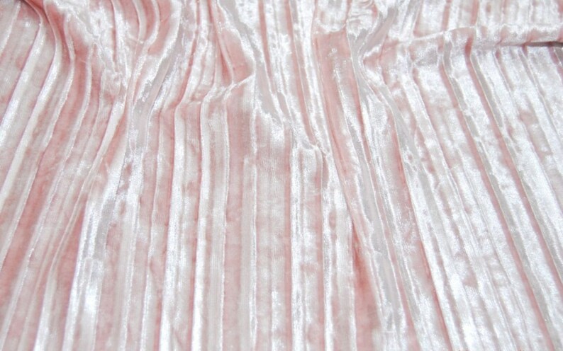 Light Pink Large Pleated Velvet Stretch 59'' Wide by the 1 Meters ...