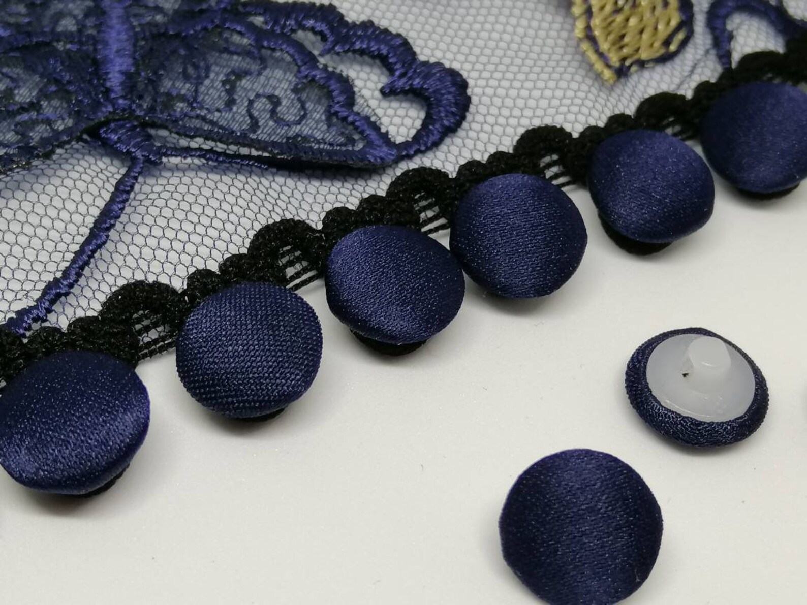 Navy Blue Wedding Buttons Navy Blue Satin Buttons Fabric - Etsy