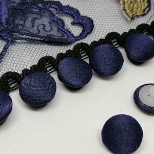 Navy Blue Wedding Buttons Navy Blue Satin Buttons Fabric Covered Blue ...