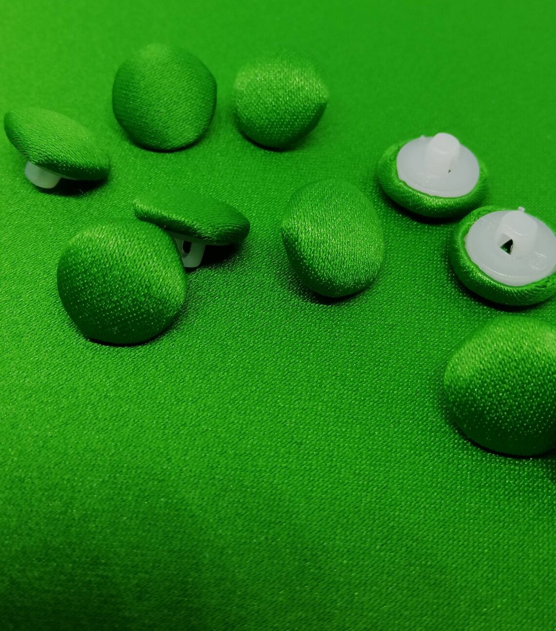 Small Green Satin Buttons, Green Buttons, Green Satin Buttons for Dress ...