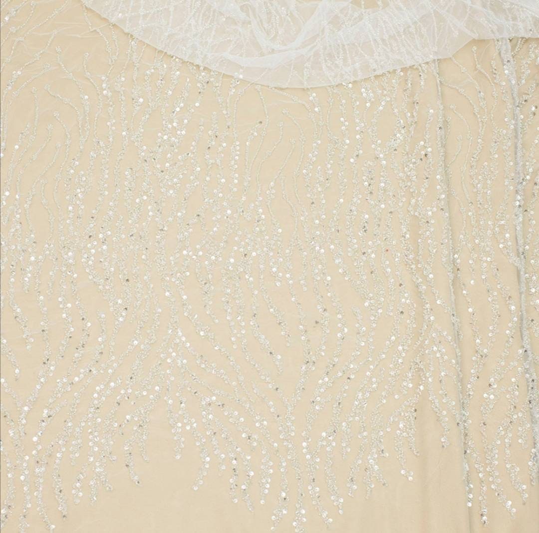 2020 Embroidered Tulle With Beads and Sequins Wedding Tulle - Etsy