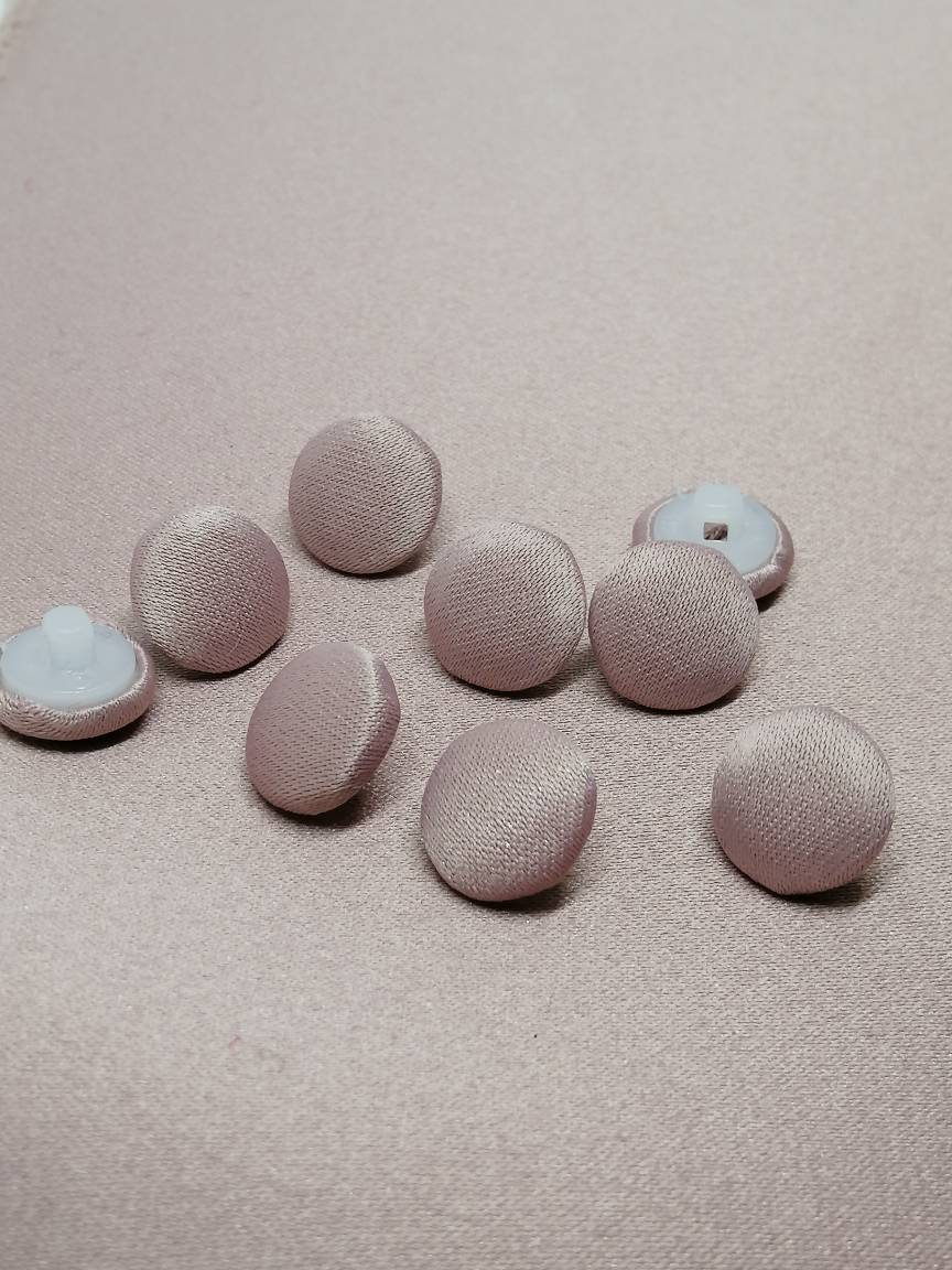 Dark Powder Satin Fabric Buttons Handmade Covered Satin Buttons Sewing ...
