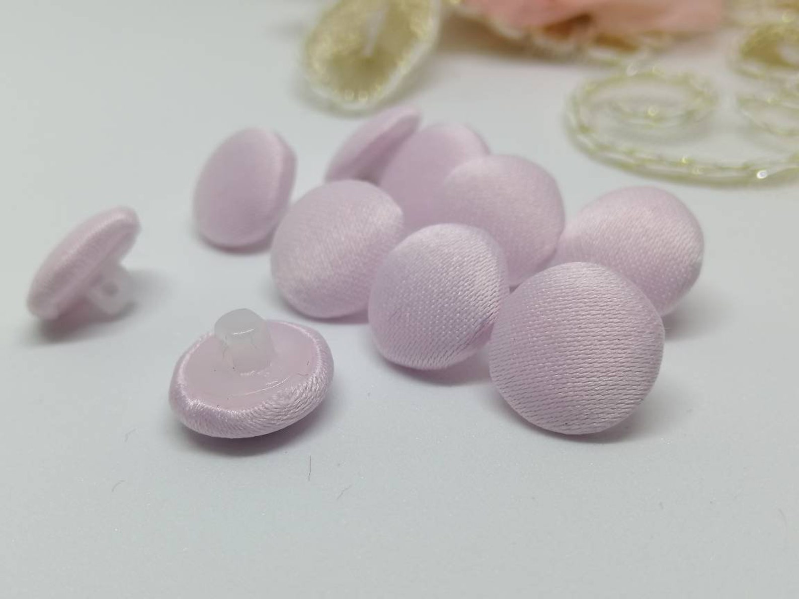 Pale Pink Satin Buttons , Pink Button up Dress, Satin Button, Buttons ...