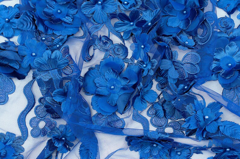 Royal Blue 3D Lace Bridal Floral Lace 3D Wedding Lace 3D - Etsy
