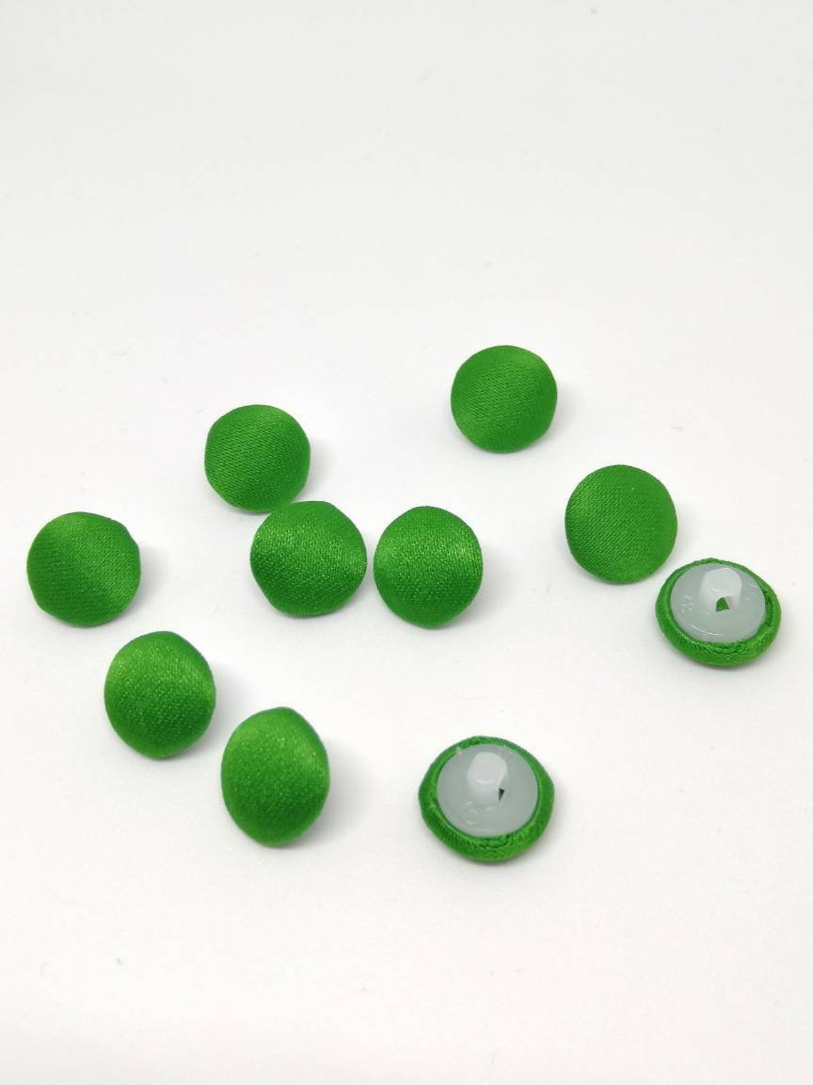 Small Green Satin Buttons Green Buttons Green Satin Buttons - Etsy