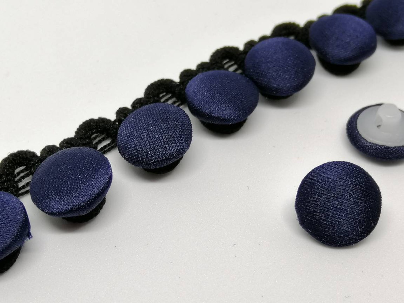 Navy Blue Wedding Buttons Navy Blue Satin Buttons Fabric - Etsy