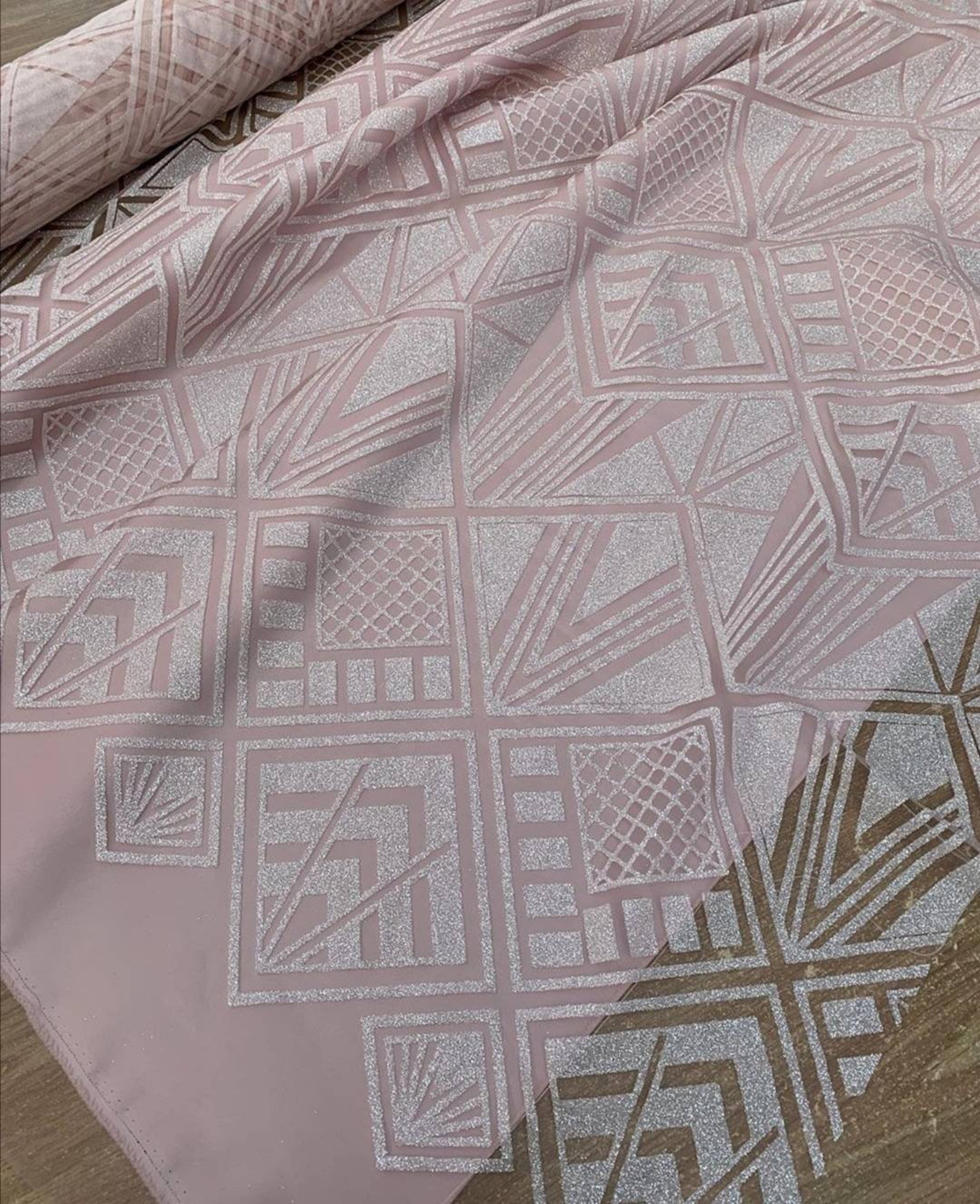 Glitter Fabric Lace Bridal Lace Fabrics Geometric Sparkle Lace | Etsy