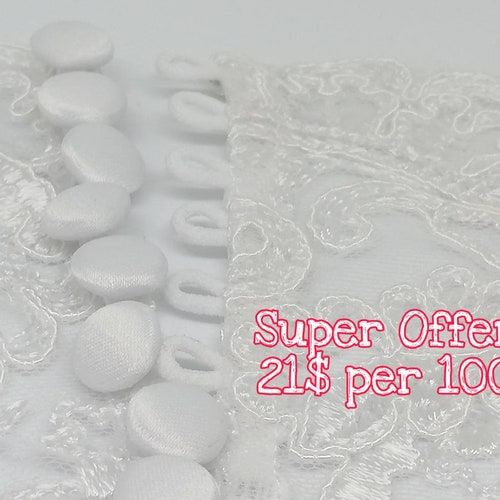 100 Pieces Bridal Ivory Button Fabric Button Satin Fabric - Etsy