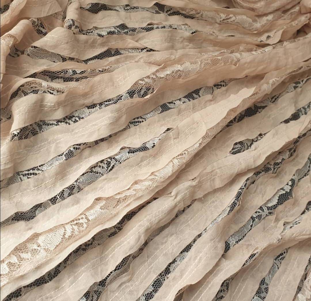 Strip lace fabric New design Lace fabric with embroidered in | Etsy