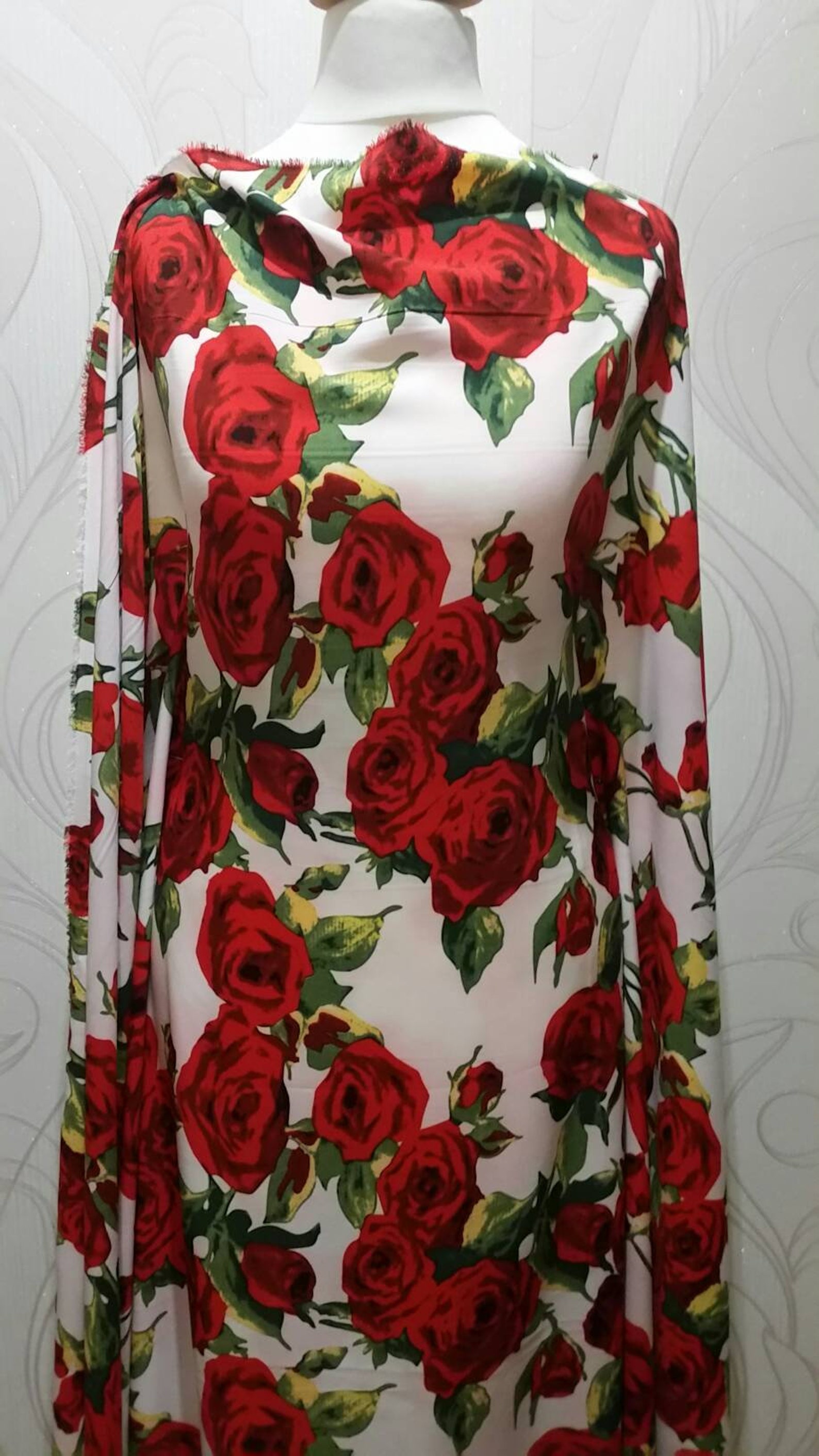 Soft Printed Rose Chiffon Fabric Print Chiffon Flowers Colors | Etsy