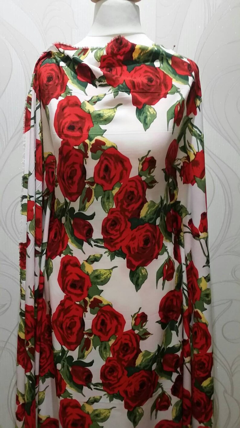 Soft Printed Rose Chiffon Fabric Print Chiffon Flowers Colors | Etsy