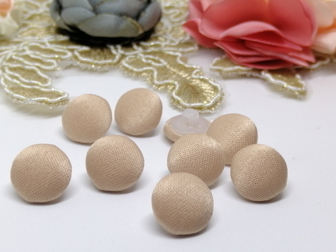 Bridal Buttons Fabric Covered Buttons Cream Satin, Cream Satin Buttons ...