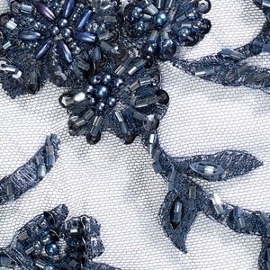 1 Yard Navy Blue 3d Lace Navy Embroidery Fabric Blue Lace Bridal Style ...