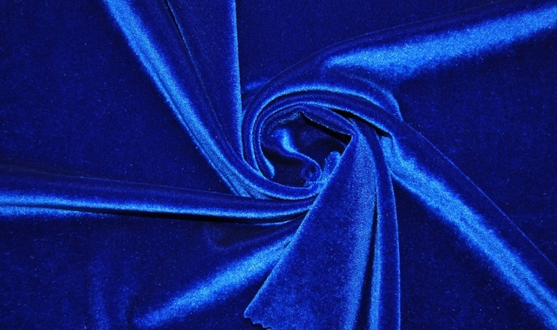 Royal blue Stretch Velvet Fabric 59'' Wide by the 1 | Etsy