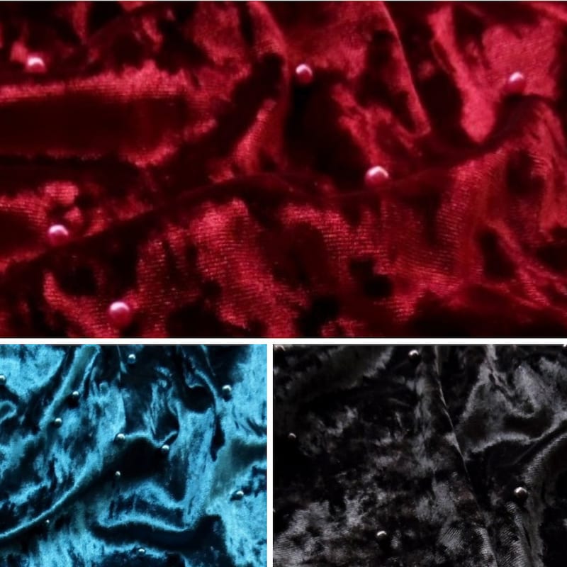 Beaded Velvet Fabric - Etsy