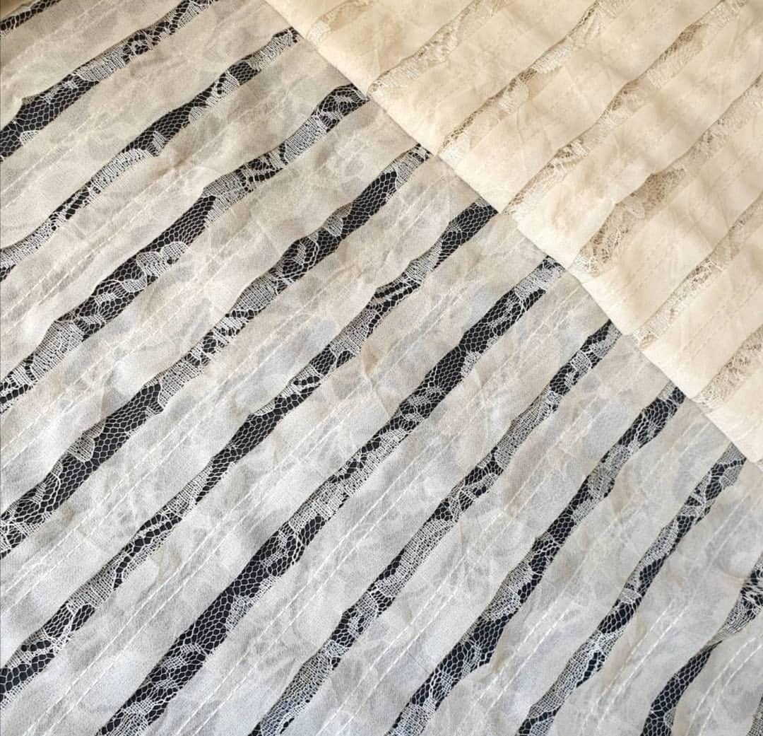 Strip lace fabric New design Lace fabric with embroidered in | Etsy