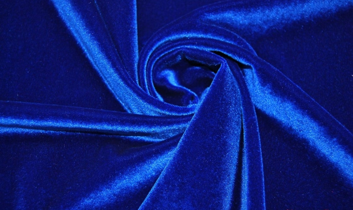 Royal blue Stretch Velvet Fabric 59'' Wide by the 1 | Etsy
