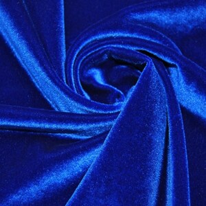 Royal Blue Stretch Velvet Fabric 59'' Wide by the 1 Meters Luxuriously ...