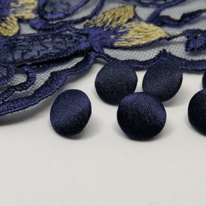 Navy Blue Wedding Buttons Navy Blue Satin Buttons Fabric Covered Blue ...