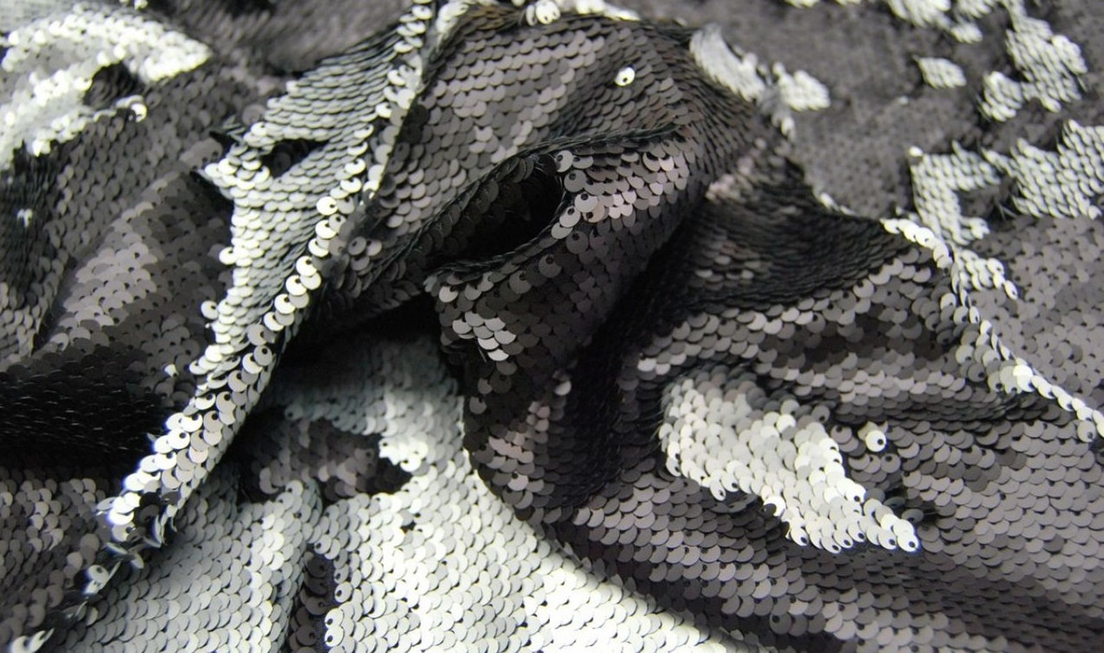 Black/white Two Sided Sequins Fabric Scales Mermaid Sequin - Etsy