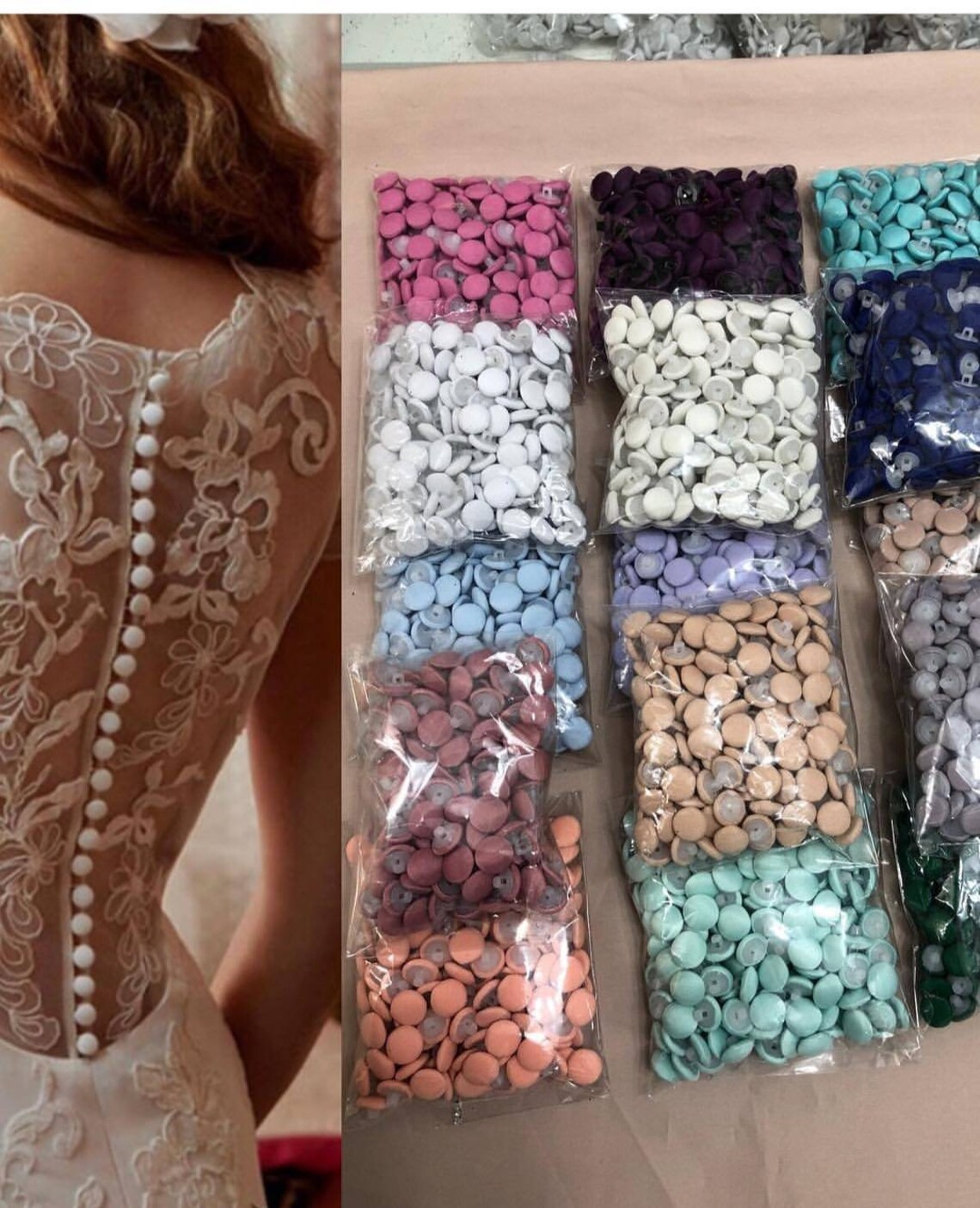 100 Pieces Bridal Ivory Button Fabric Button Satin Fabric Cover Button ...