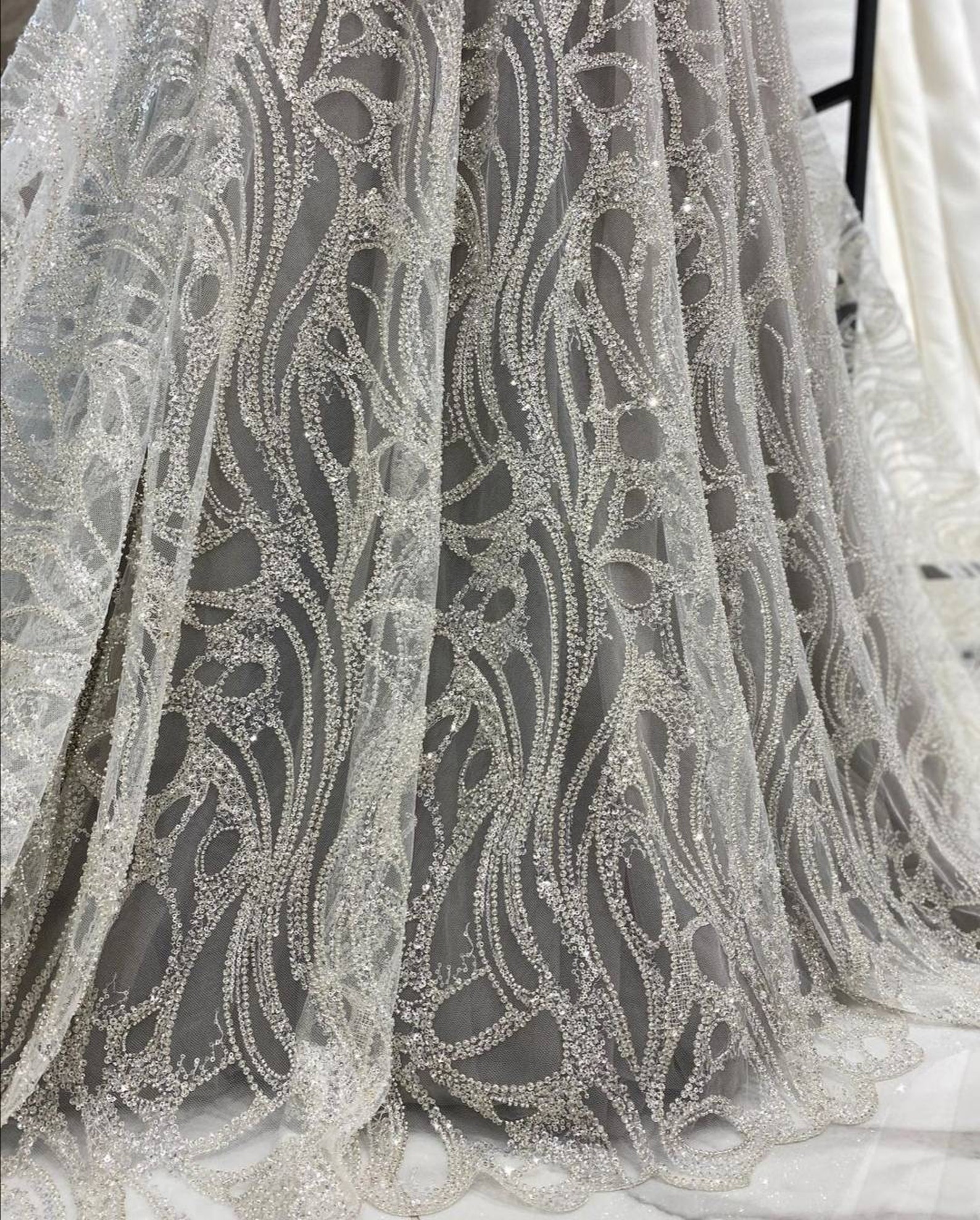 2021 Ivory Embroidery 3d Fabric Lace Geometric Beaded Fabric - Etsy