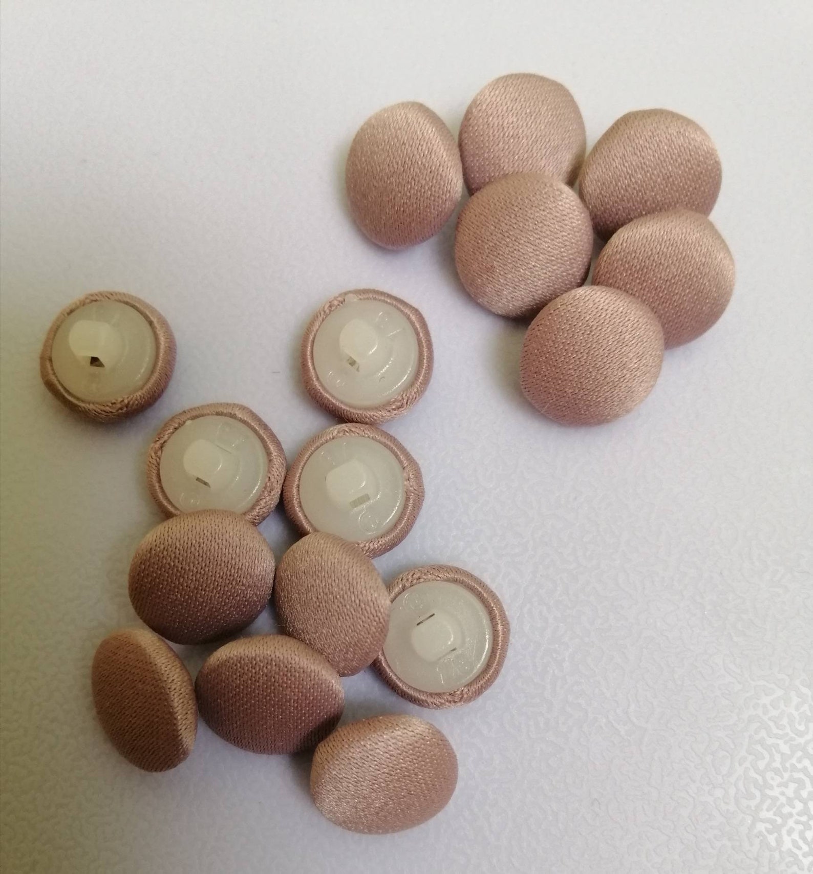 Dark Powder Satin Fabric Buttons Handmade Covered Satin Buttons Sewing ...